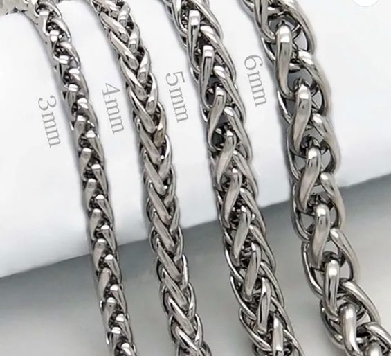 Stainless Necklace – Wheat Link Chain – Various Sizes – True Frequency ...
